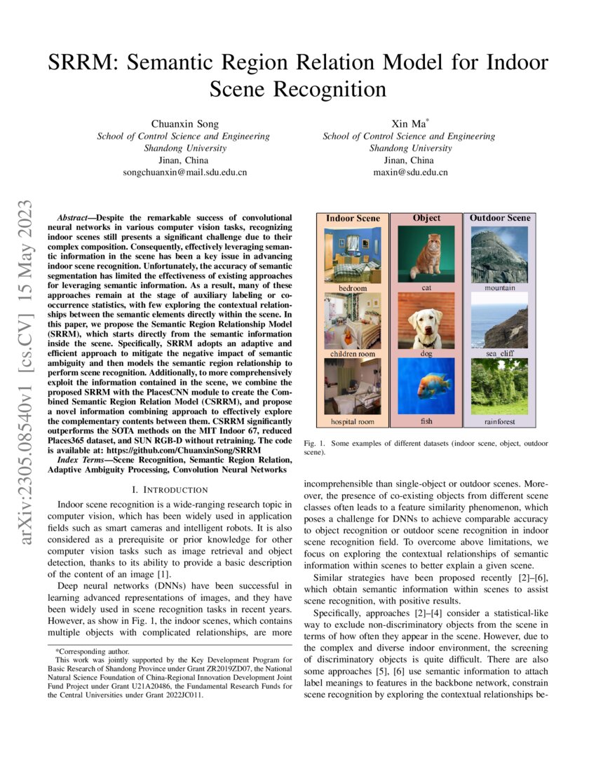 SRRM: Semantic Region Relation Model for Indoor Scene Recognition | DeepAI