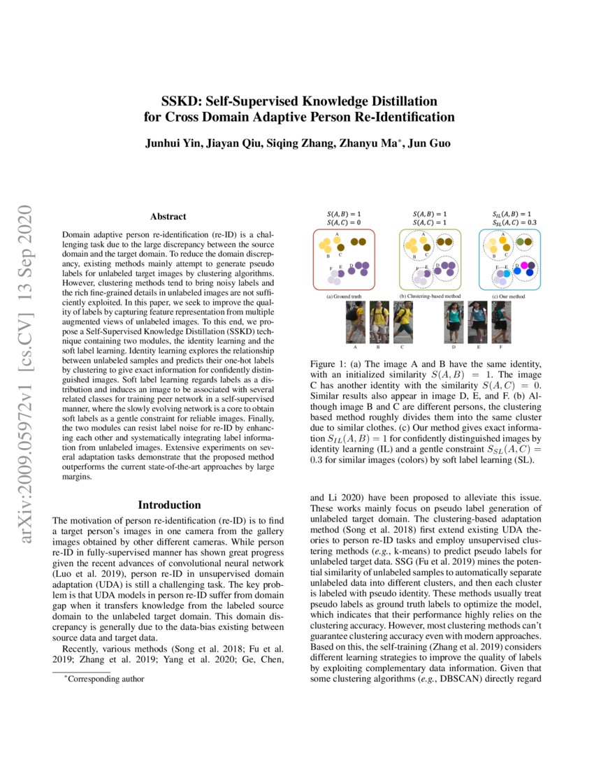 SSKD: Self-Supervised Knowledge Distillation for Cross Domain Adaptive ...