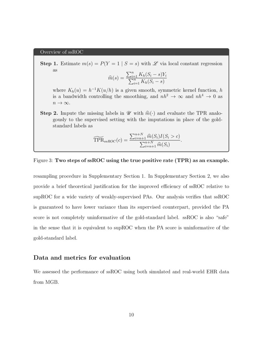 ssROC: Semi-Supervised ROC Analysis for Reliable and Streamlined ...
