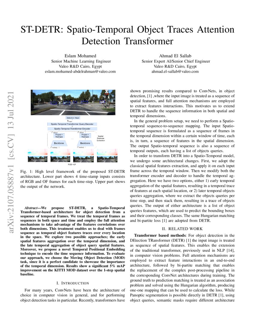 St Detr Spatio Temporal Object Traces Attention Detection Transformer