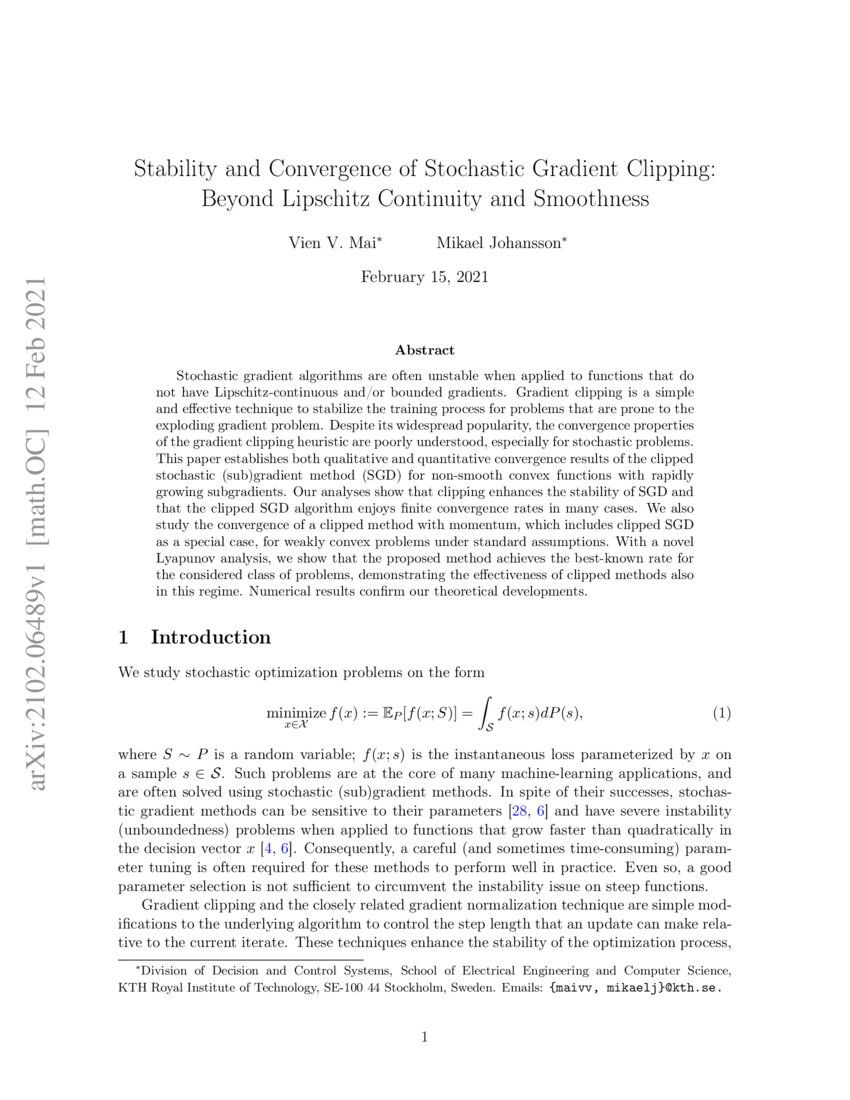 Stability and Convergence of Stochastic Gradient Clipping: Beyond Lipschitz Continuity and ...