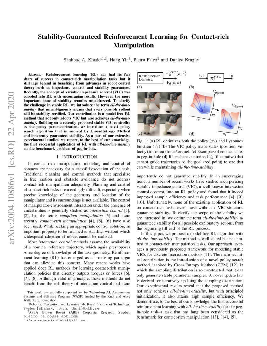 Stability-Guaranteed Reinforcement Learning for Contact-rich ...