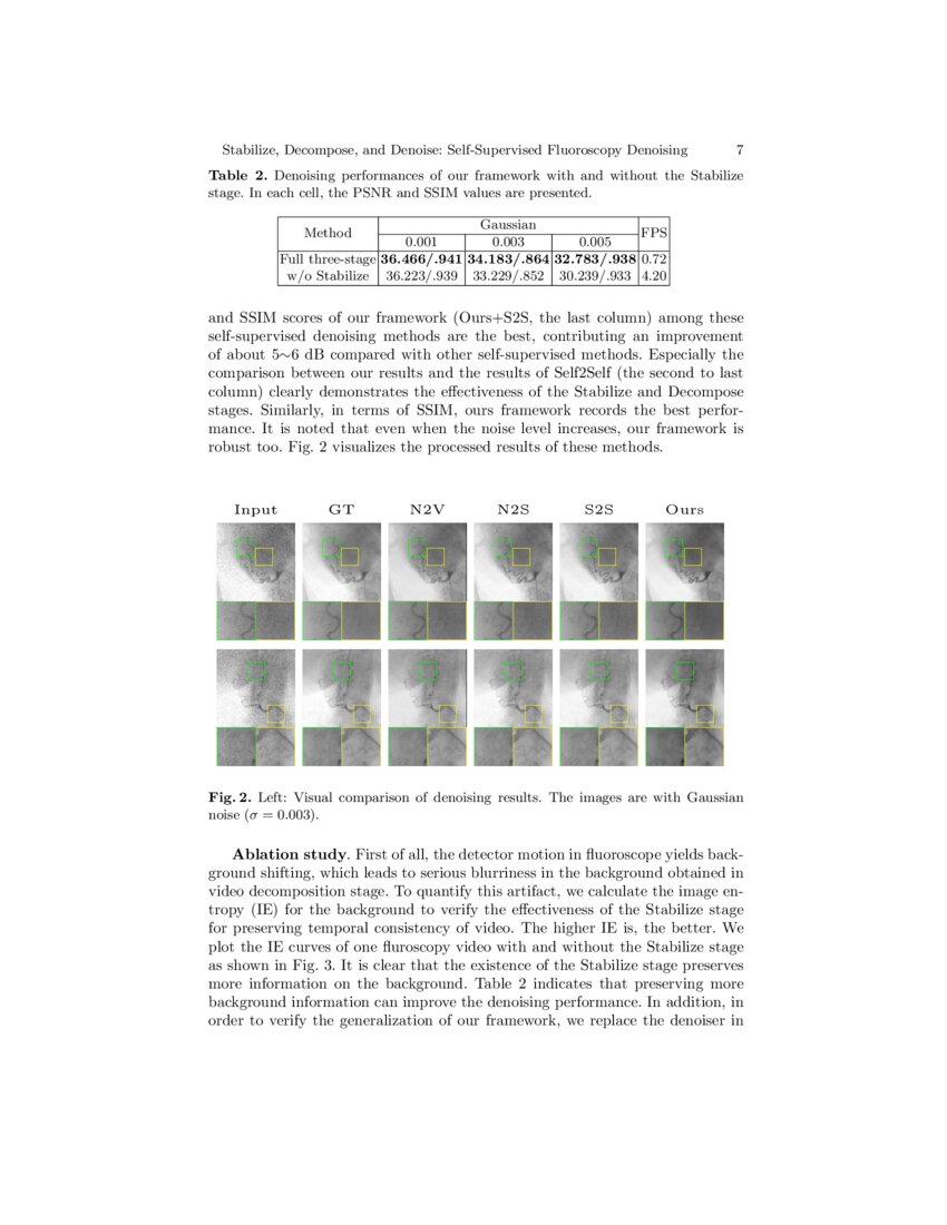Stabilize, Decompose, and Denoise: Self-Supervised Fluoroscopy Denoising | DeepAI