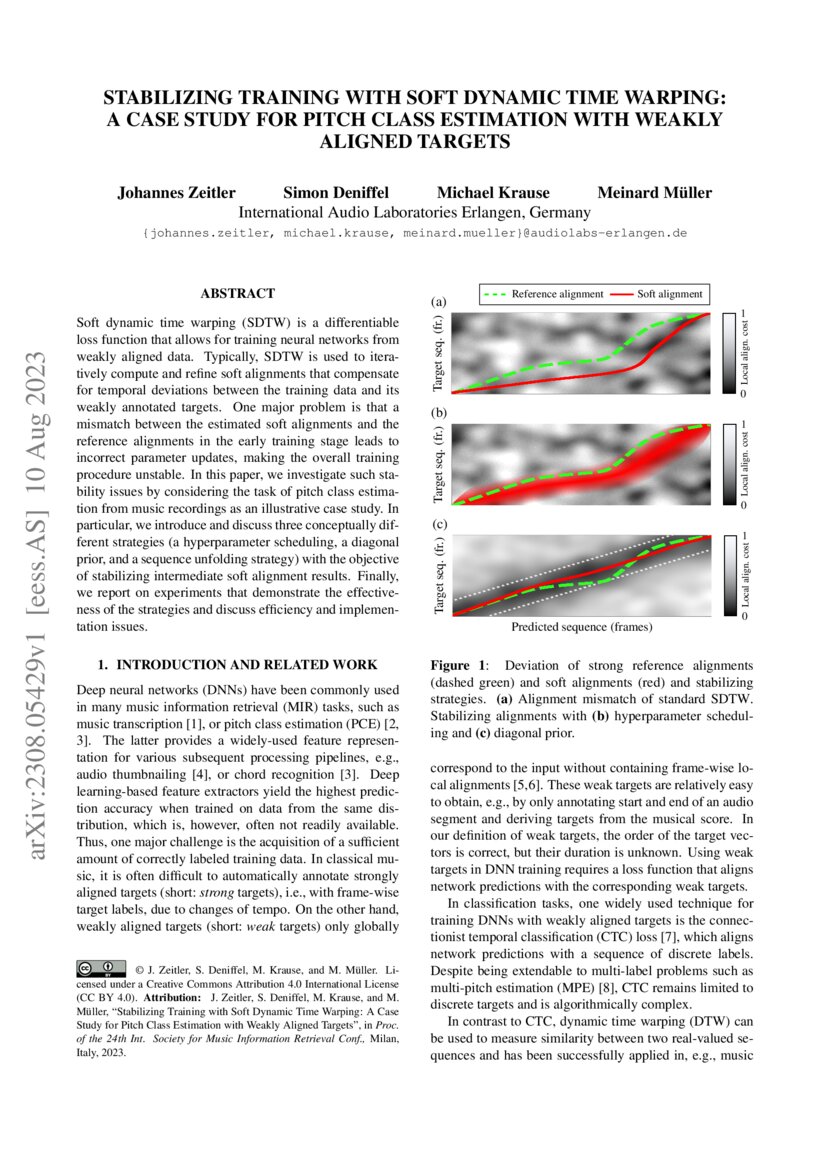 Stabilizing Training with Soft Dynamic Time Warping: A Case Study for ...