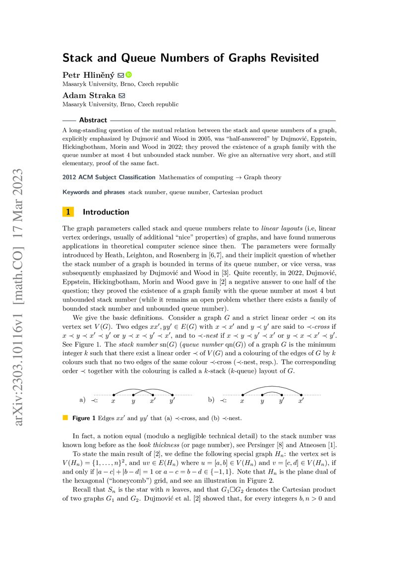 Stack And Queue Numbers Of Graphs Revisited Deepai 9030
