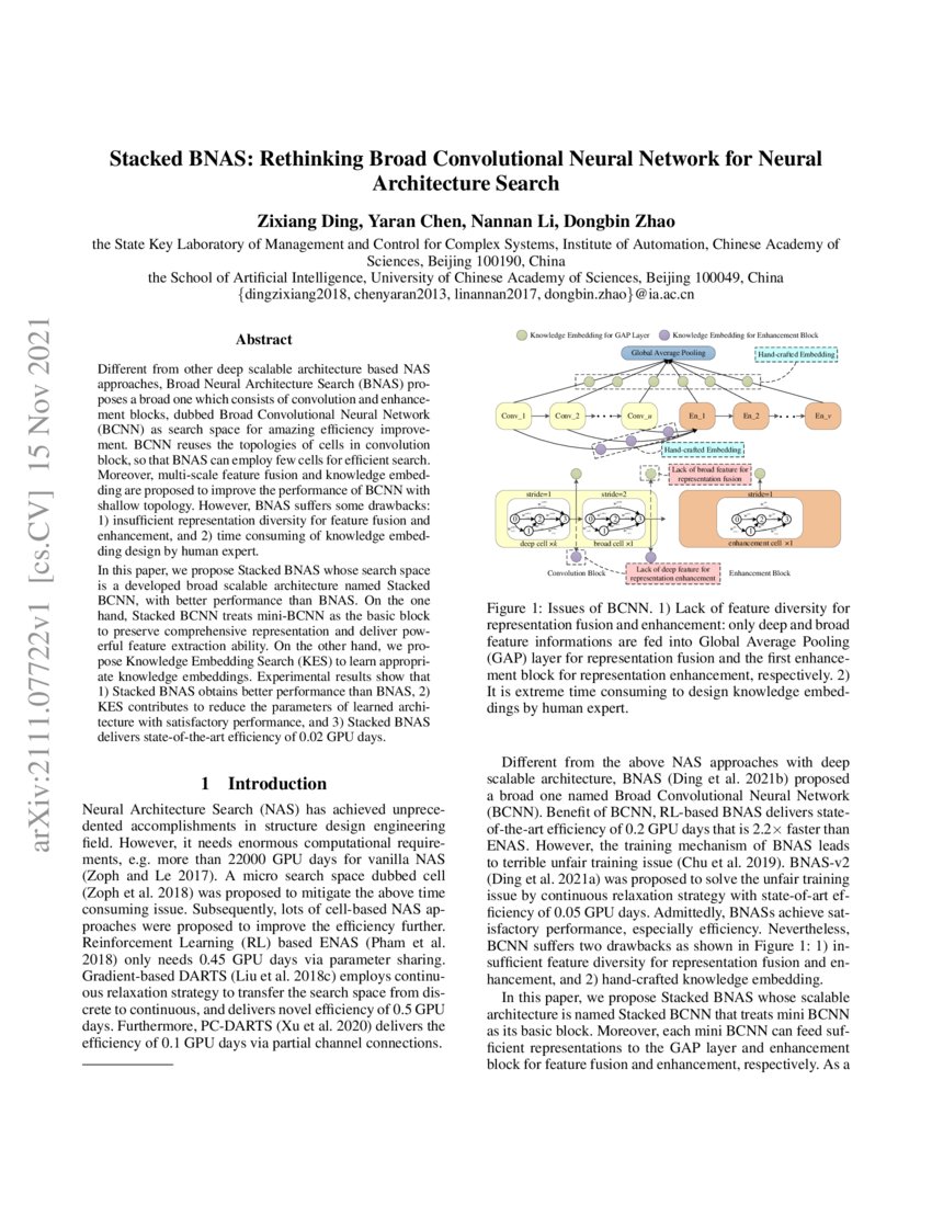 Stacked Bnas Rethinking Broad Convolutional Neural Network For Neural Architecture Search Deepai
