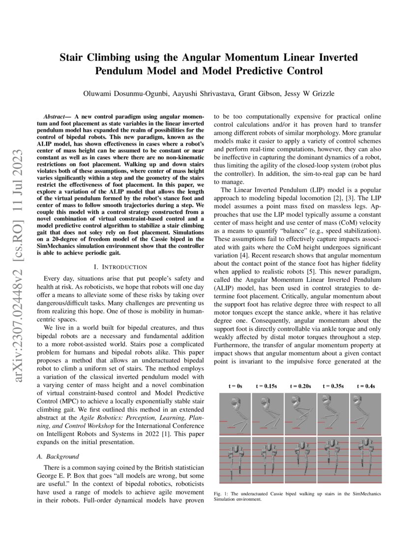Stair Climbing using the Angular Momentum Linear Inverted Pendulum ...