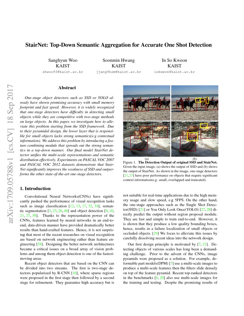 Stairnet Top Down Semantic Aggregation For Accurate One Shot Detection