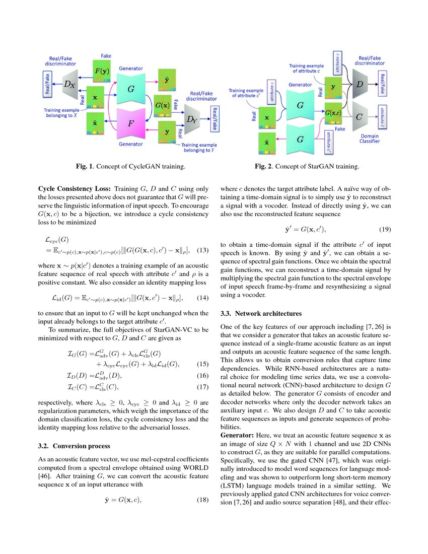 StarGAN-VC: Non-parallel many-to-many voice conversion with star generative adversarial networks ...