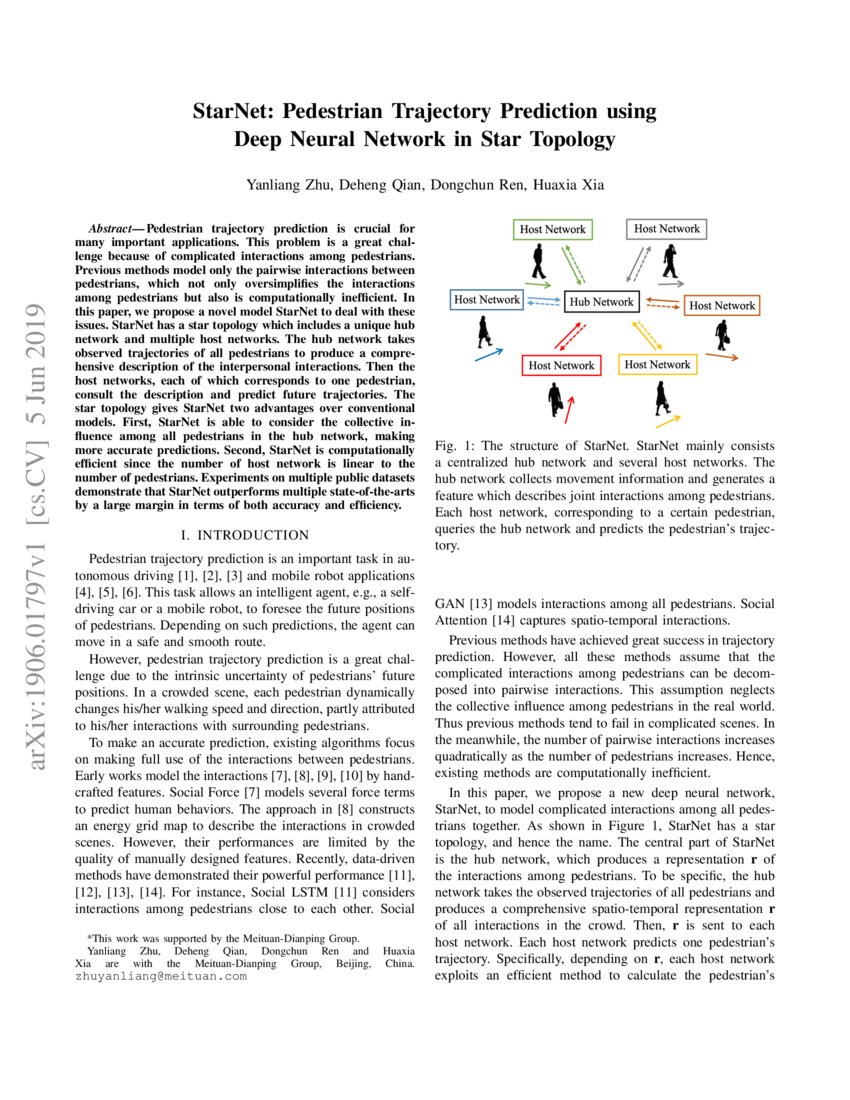 StarNet: Pedestrian Trajectory Prediction using Deep Neural Network in ... StarNet: Pedestrian Trajectory Prediction using Deep Neural Network in ...