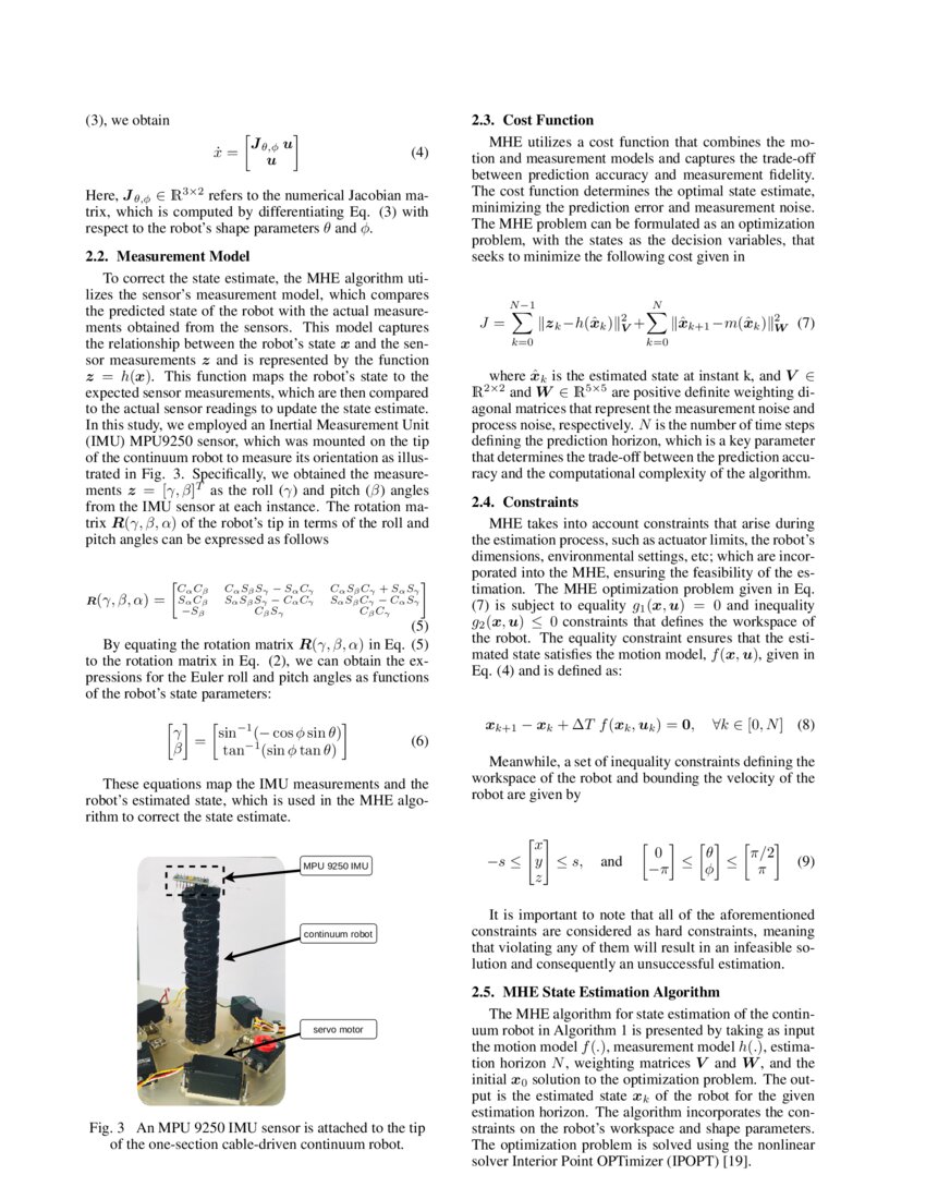 State Estimation Of Continuum Robots A Nonlinear Constrained Moving Horizon Approach Deepai