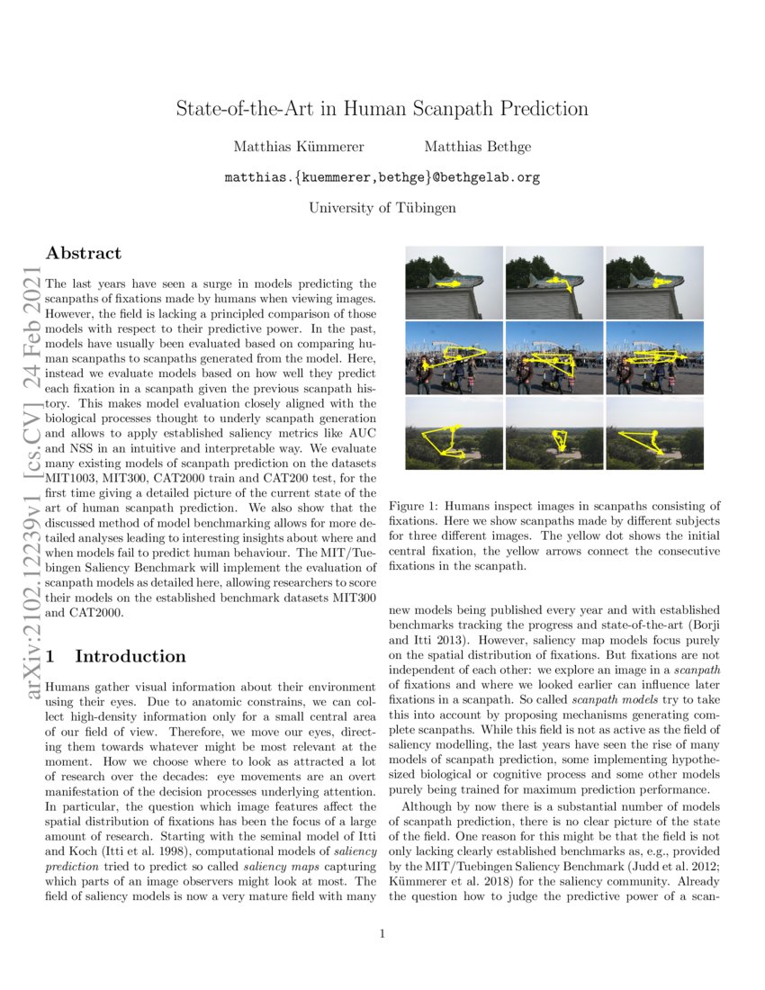 State-of-the-Art in Human Scanpath Prediction | DeepAI