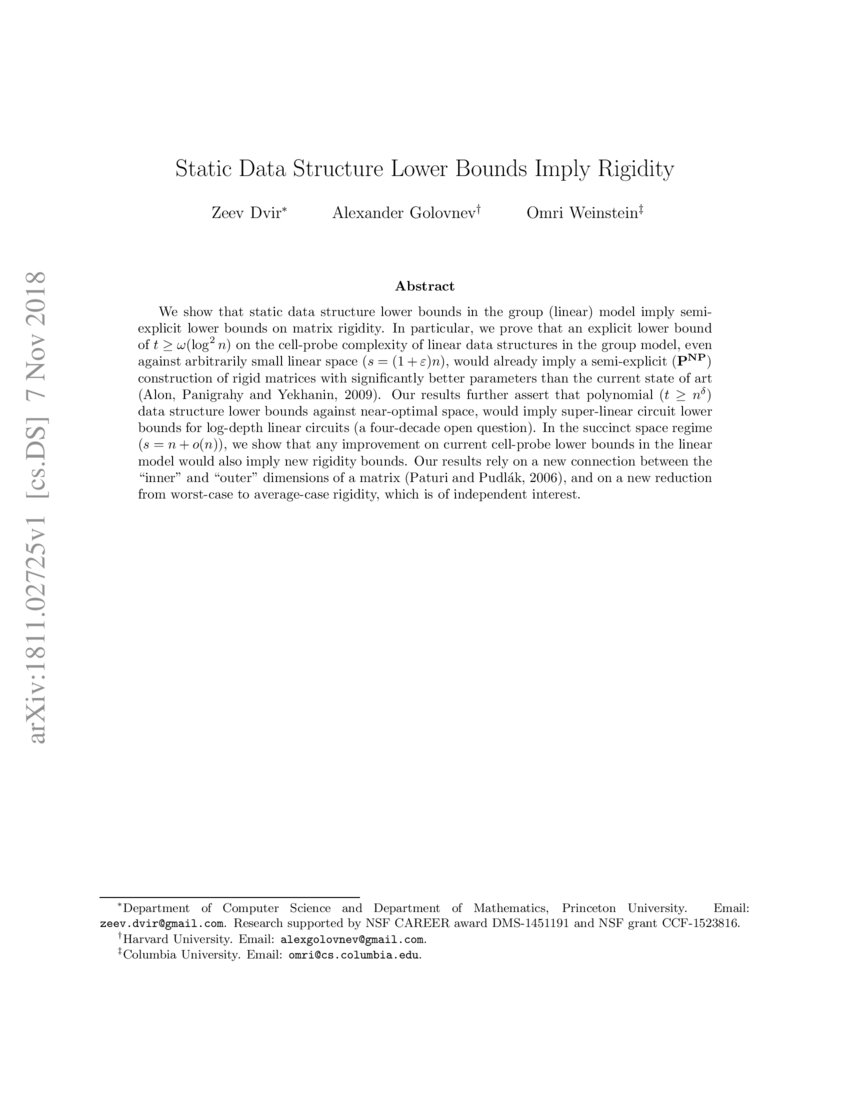 Static Data Structure Lower Bounds Imply Rigidity DeepAI static-data-structure-lower-bounds-imply-rigidity-deepai