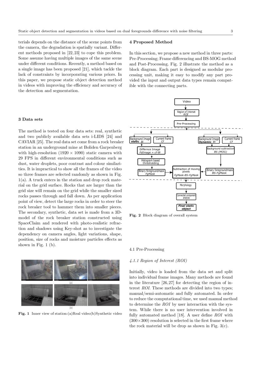 Static object detection and segmentation in videos based on dual ...
