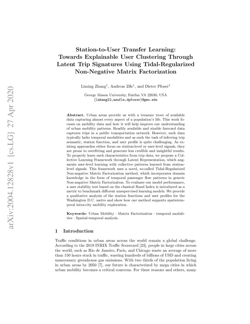 Station-to-User Transfer Learning: Towards Explainable User Clustering Through Latent Trip ...