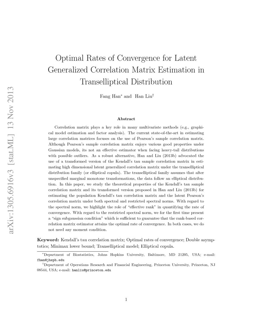 Statistical analysis of latent generalized correlation matrix estimation in transelliptical ...