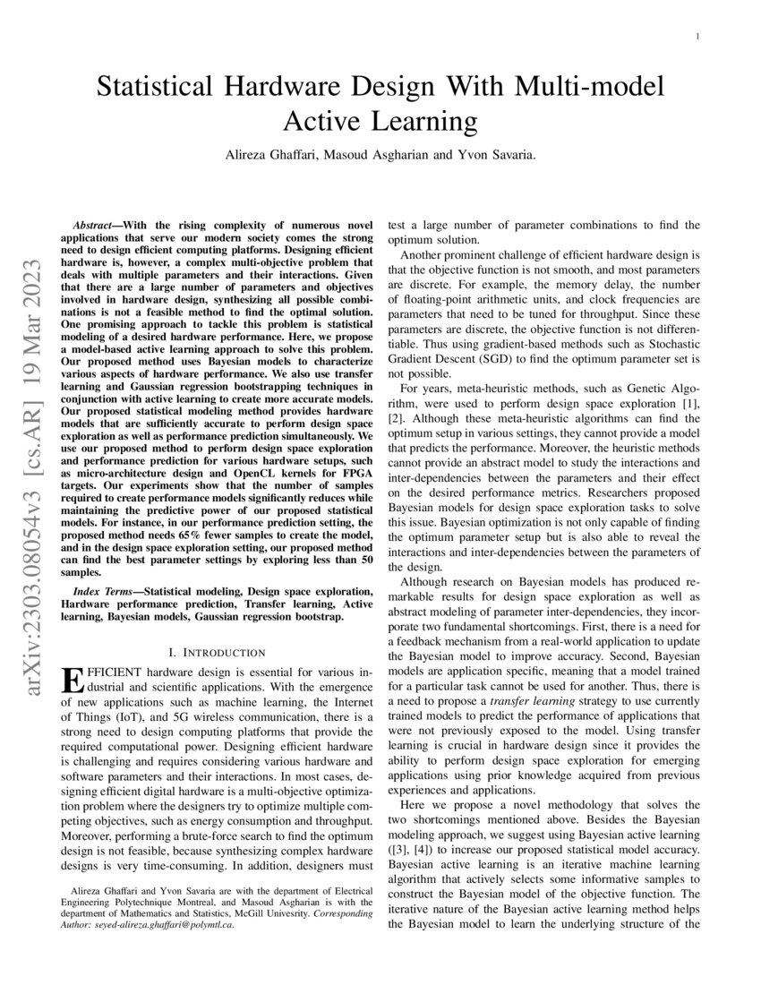 Statistical Hardware Design With Multi-model Active Learning | DeepAI