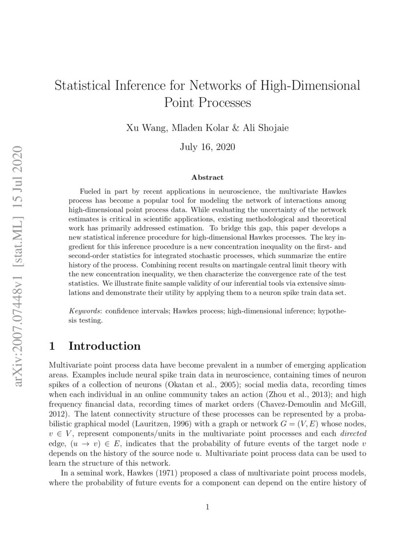 Statistical Inference for Networks of High-Dimensional Point Processes | DeepAI