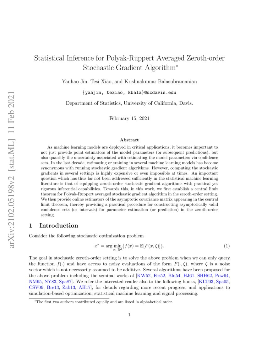 Statistical Inference For Polyak Ruppert Averaged Zeroth Order