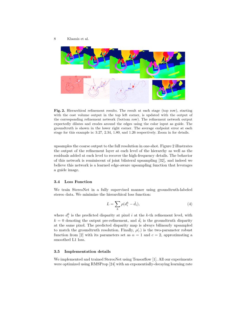 StereoNet: Guided Hierarchical Refinement for Real-Time Edge-Aware Depth Prediction | DeepAI
