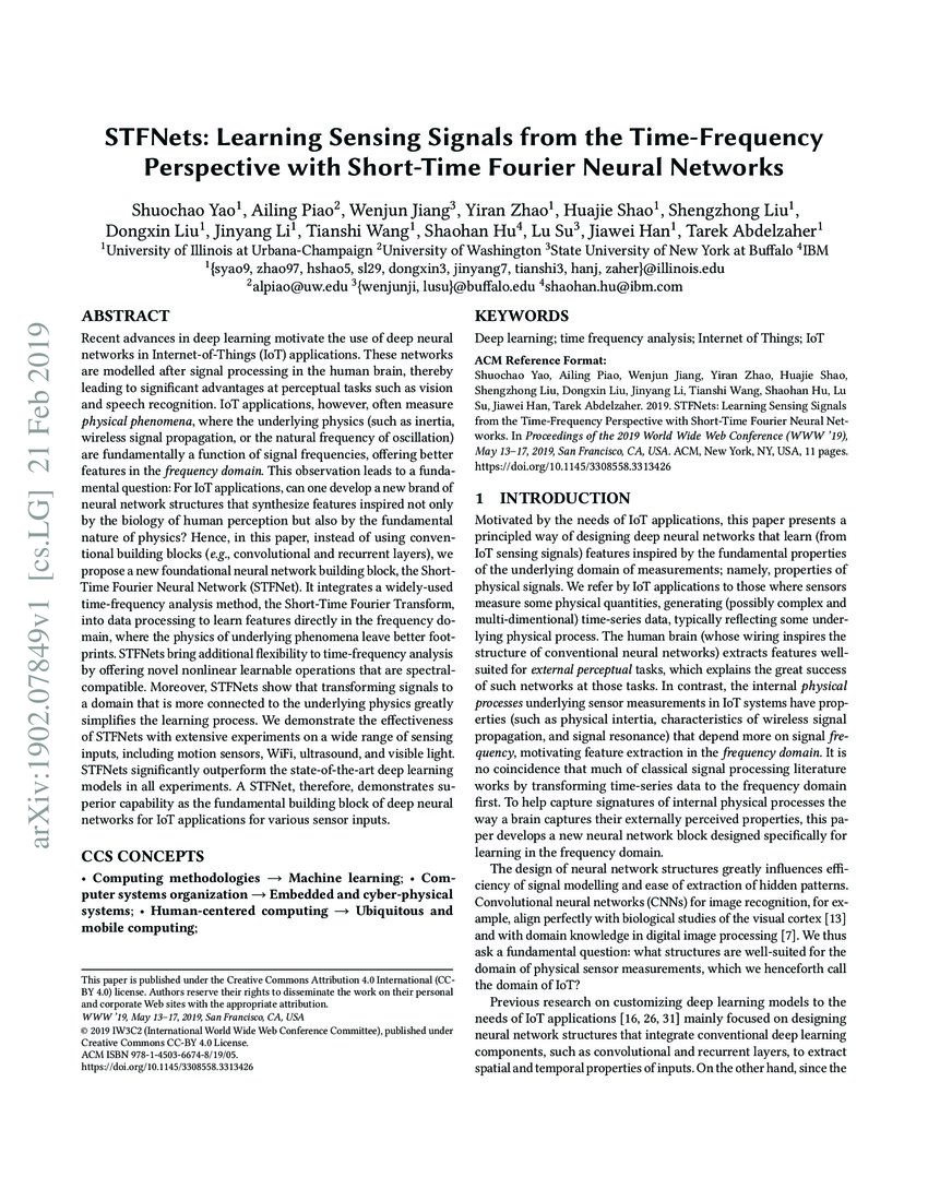 STFNets: Learning Sensing Signals from the Time-Frequency Perspective ...