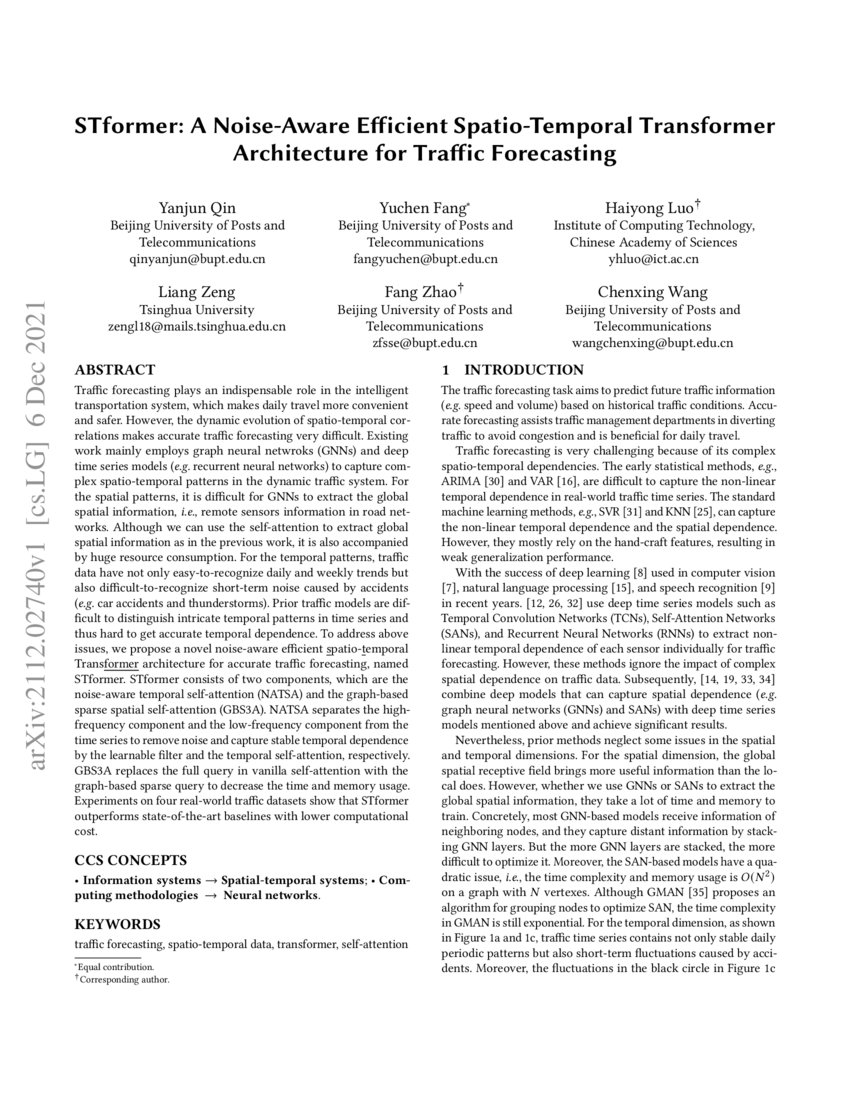 STformer: A Noise-Aware Efficient Spatio-Temporal Transformer ... STformer: A Noise-Aware Efficient Spatio-Temporal Transformer ...