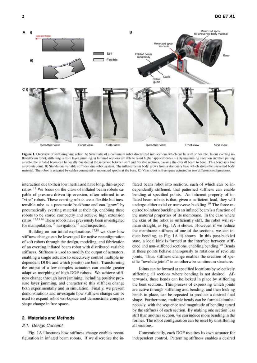 Stiffness Change for Reconfiguration of Inflated Beam Robots | DeepAI