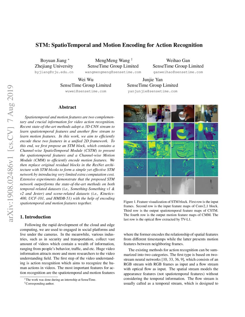 STM: SpatioTemporal and Motion Encoding for Action Recognition | DeepAI