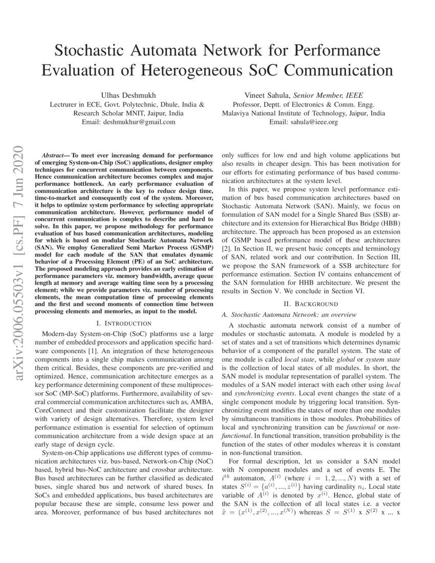 Stochastic Automata Network For Performance Evaluation Of Heterogeneous