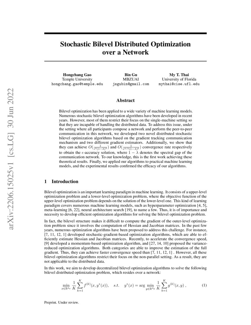 Stochastic Bilevel Distributed Optimization Over A Network Deepai