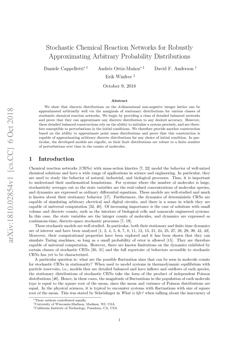 Stochastic Chemical Reaction Networks for Robustly Approximating Arbitrary Probability ...