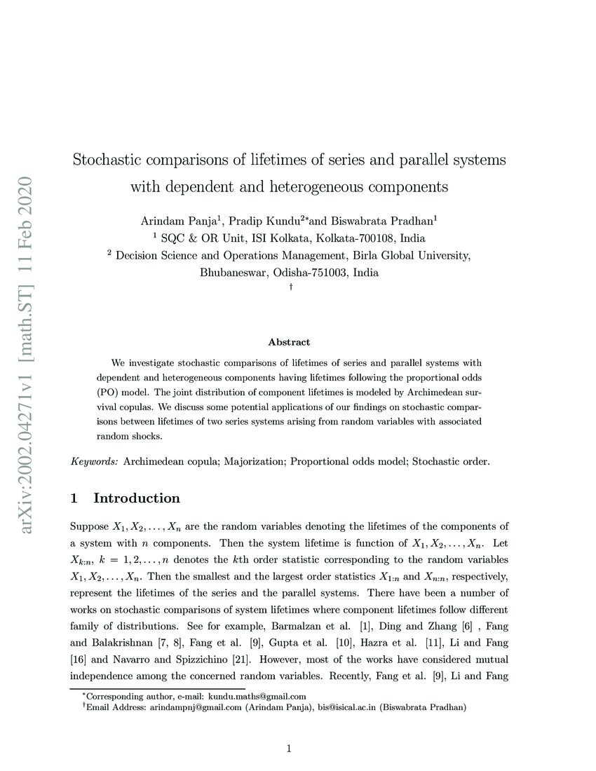 Stochastic Comparisons Of Lifetimes Of Series And Parallel Systems With Dependent And