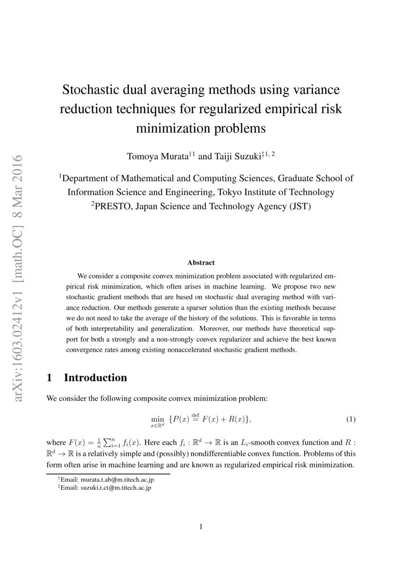 Stochastic Dual Averaging Methods Using Variance Reduction Techniques