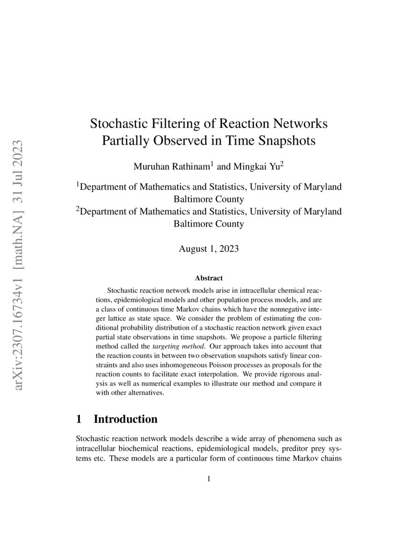 Stochastic Filtering Of Reaction Networks Partially Observed In Time