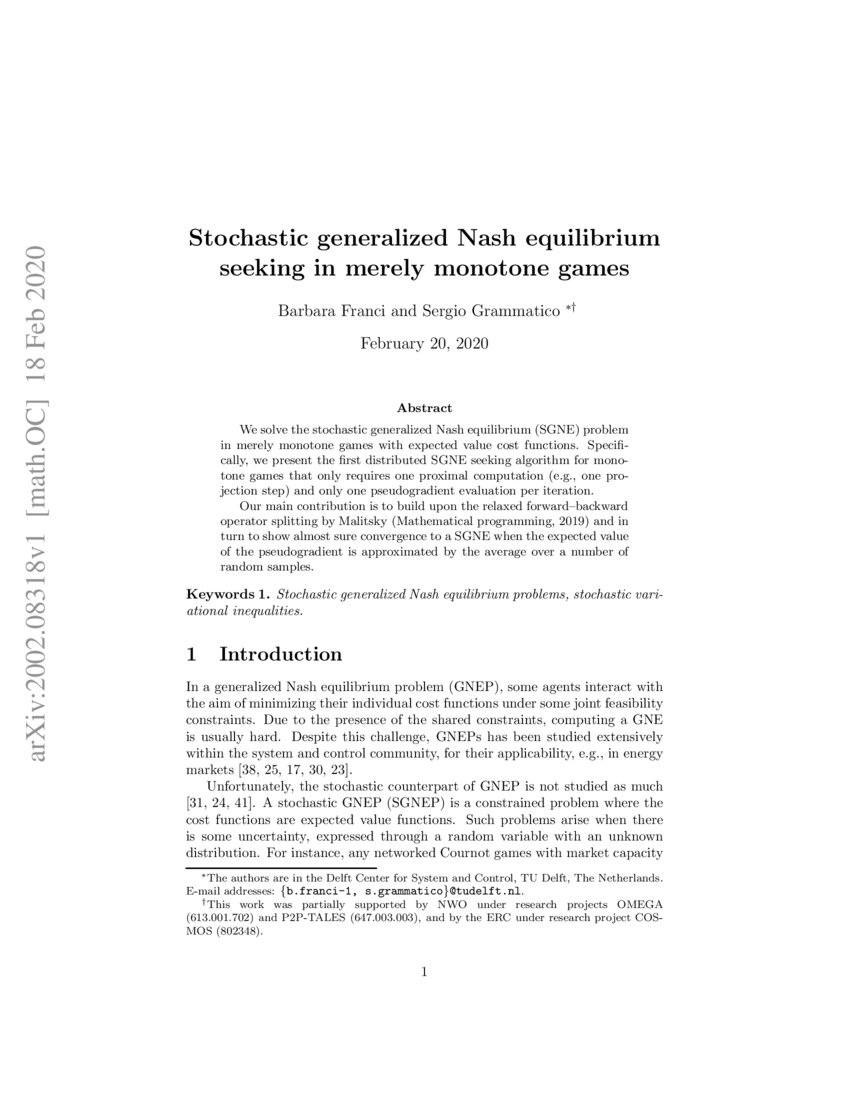 Stochastic generalized Nash equilibrium seeking in merely monotone games | DeepAI