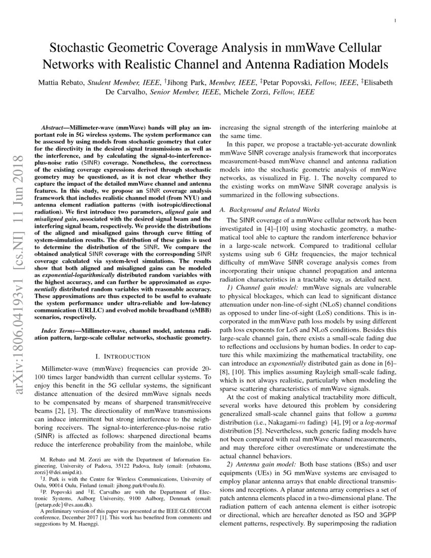 Stochastic Geometric Coverage Analysis in mmWave Cellular Networks with ...