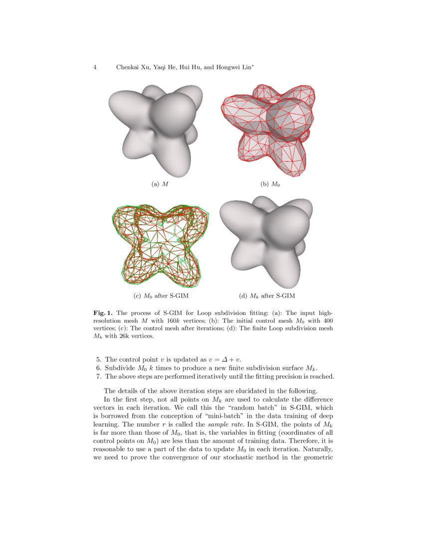 Stochastic Geometric Iterative Method For Loop Subdivision Surface Fitting Deepai 