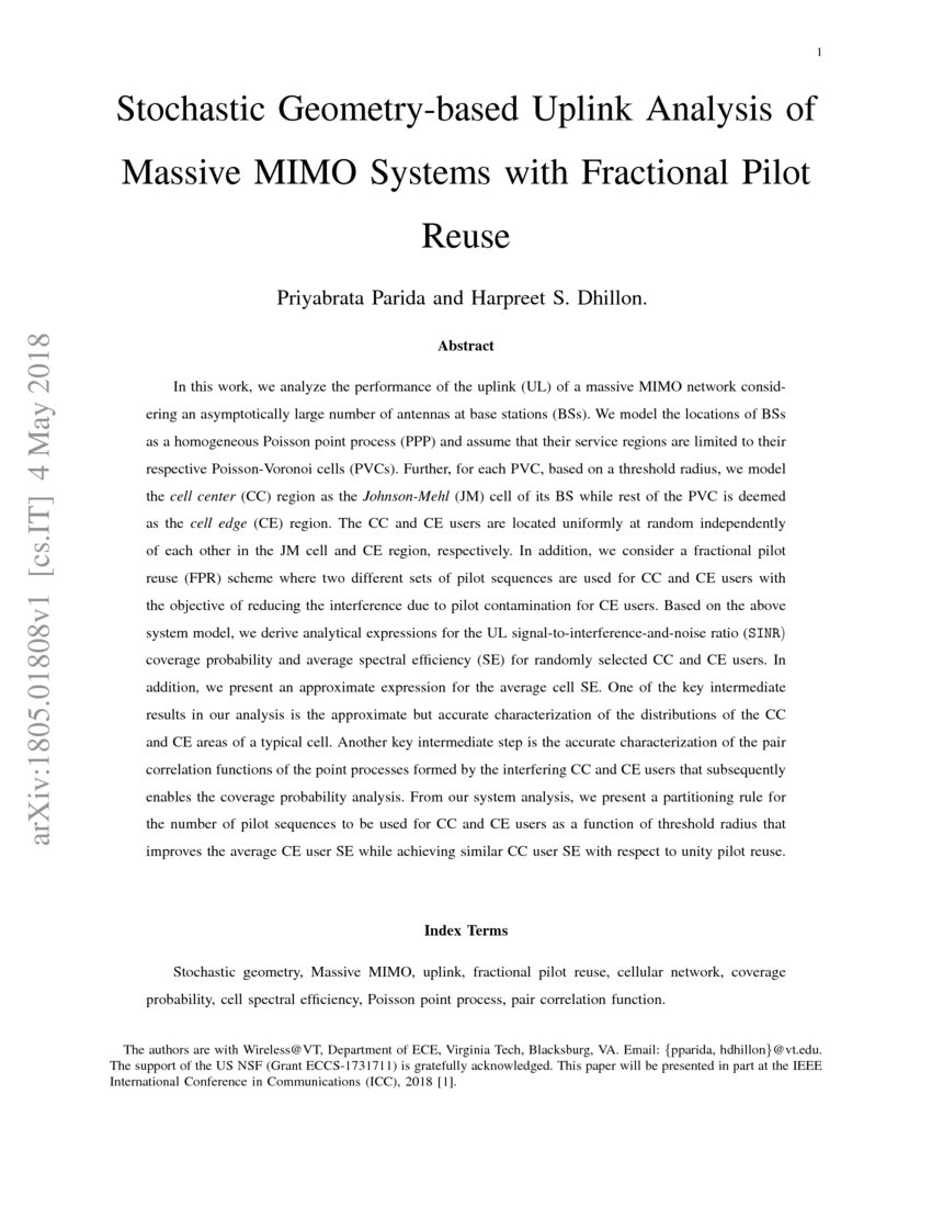 Stochastic Geometry Based Uplink Analysis Of Massive Mimo Systems With
