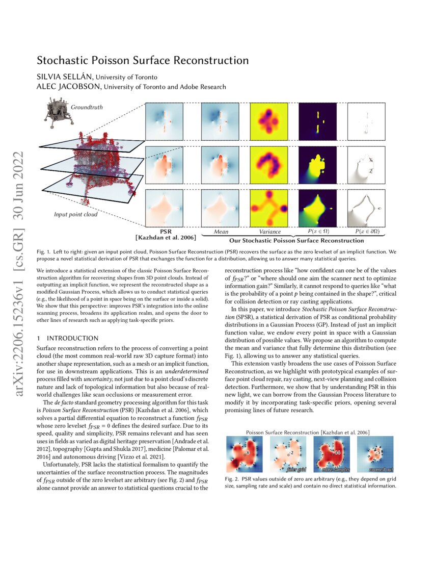 Stochastic Poisson Surface Reconstruction | DeepAI