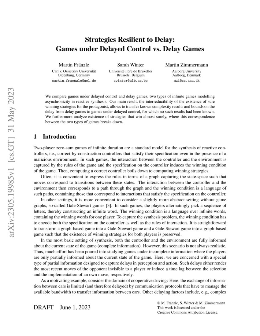 Strategies Resilient to Delay: Games under Delayed Control vs. Delay ...