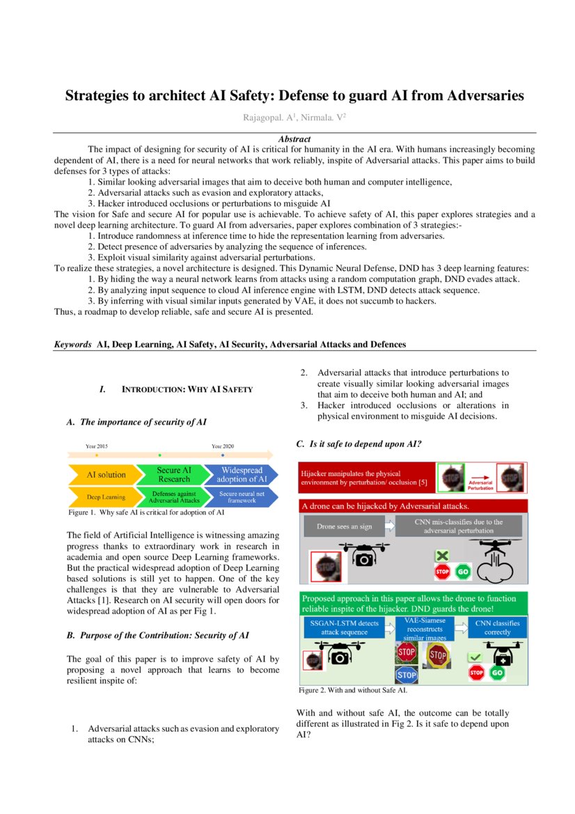 Strategies to architect AI Safety: Defense to guard AI from Adversaries ...