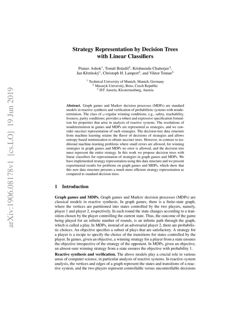 Strategy Representation by Decision Trees with Linear Classifiers | DeepAI