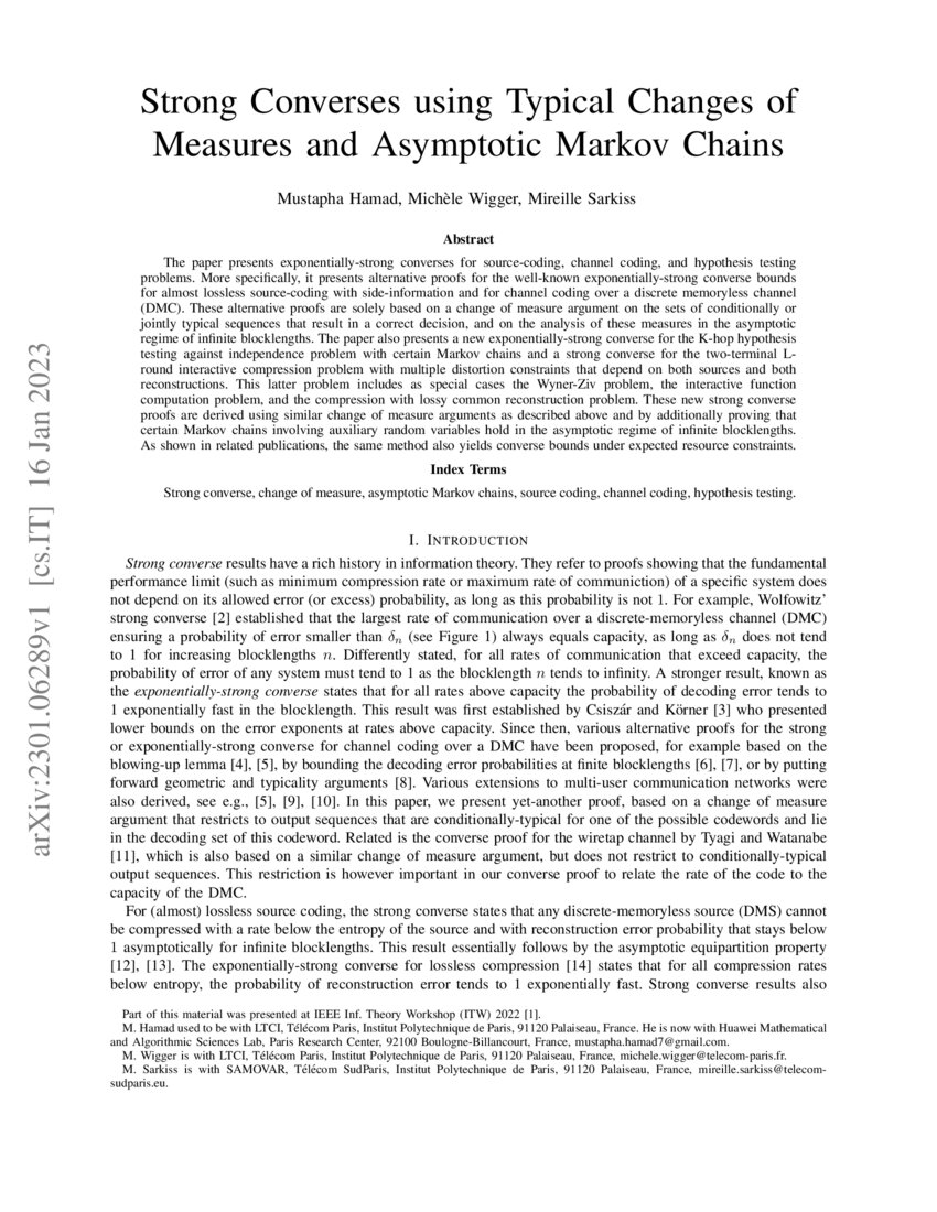 Strong Converses using Typical Changes of Measures and Asymptotic ...