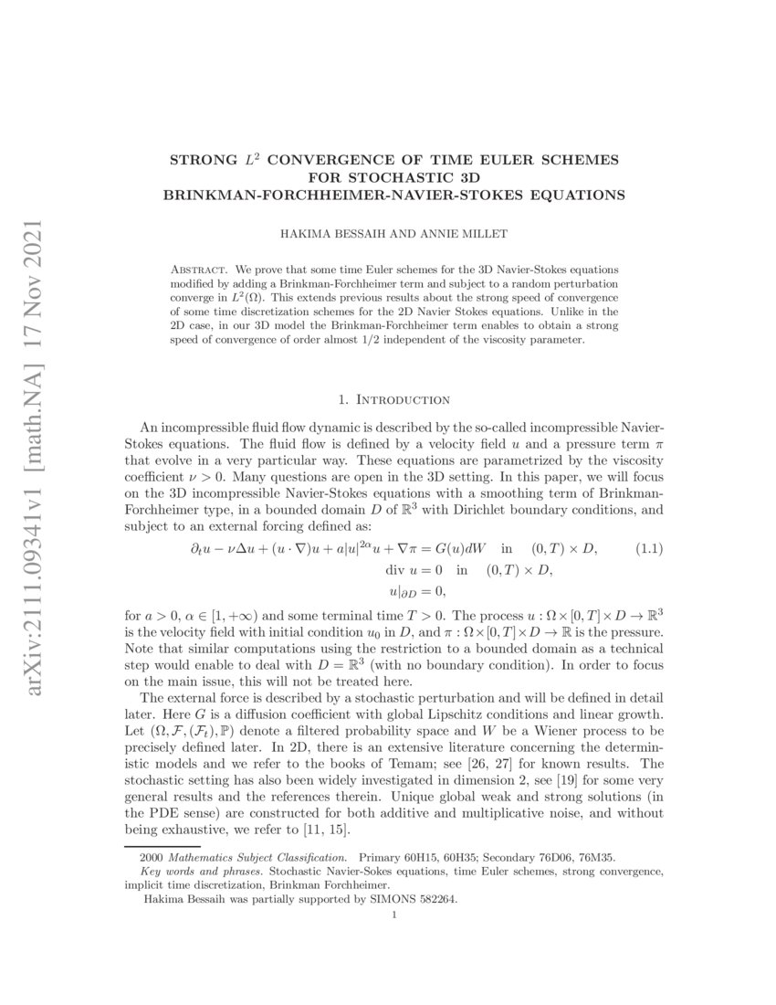 Strong L2 Convergence Of Time Euler Schemes For Stochastic 3d Brinkman Forchheimer Navier Stokes