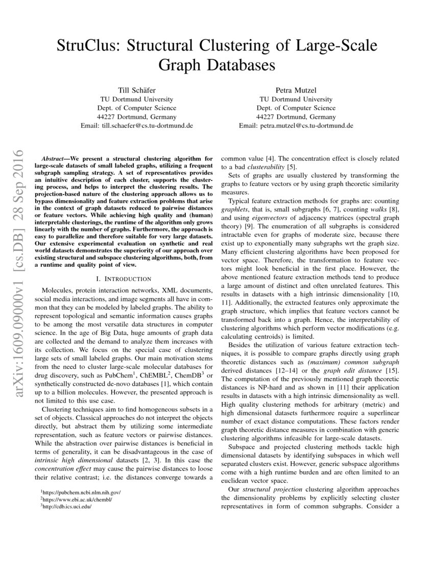 StruClus: Structural Clustering of Large-Scale Graph Databases | DeepAI