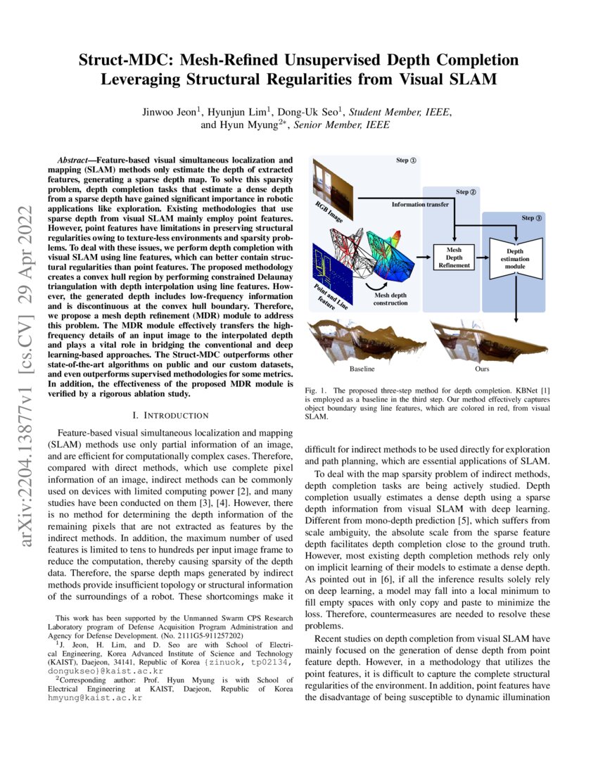 Struct-MDC: Mesh-Refined Unsupervised Depth Completion Leveraging Structural Regularities from ...