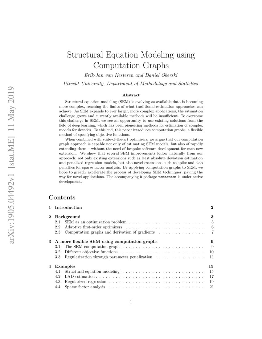 Structural Equation Modeling using Computation Graphs | DeepAI