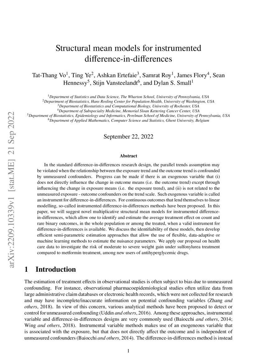 Structural Mean Models For Instrumented Difference In Differences Deepai