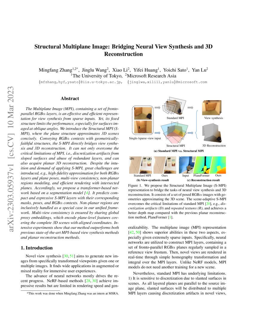 Structural Multiplane Image Bridging Neural View Synthesis And 3d