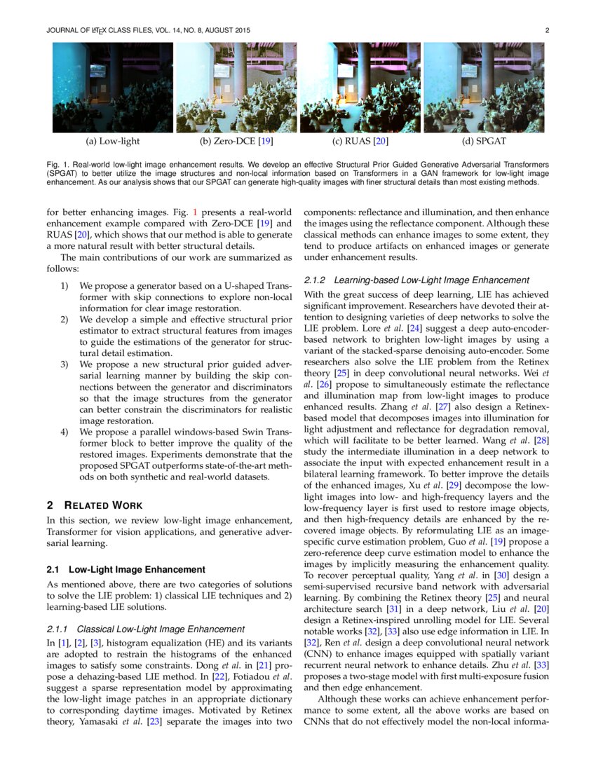 Structural Prior Guided Generative Adversarial Transformers For Low Light Image Enhancement Deepai